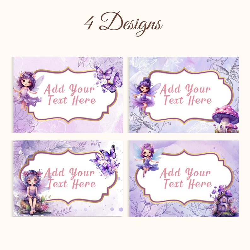 Editable Fairy Party Food Label Fairy Blank Food Tent Cards Labels ...