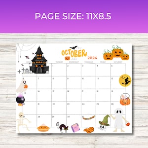 October 2024 Calendar Printable Kids Calendar 2024 Calendar Classroom ...