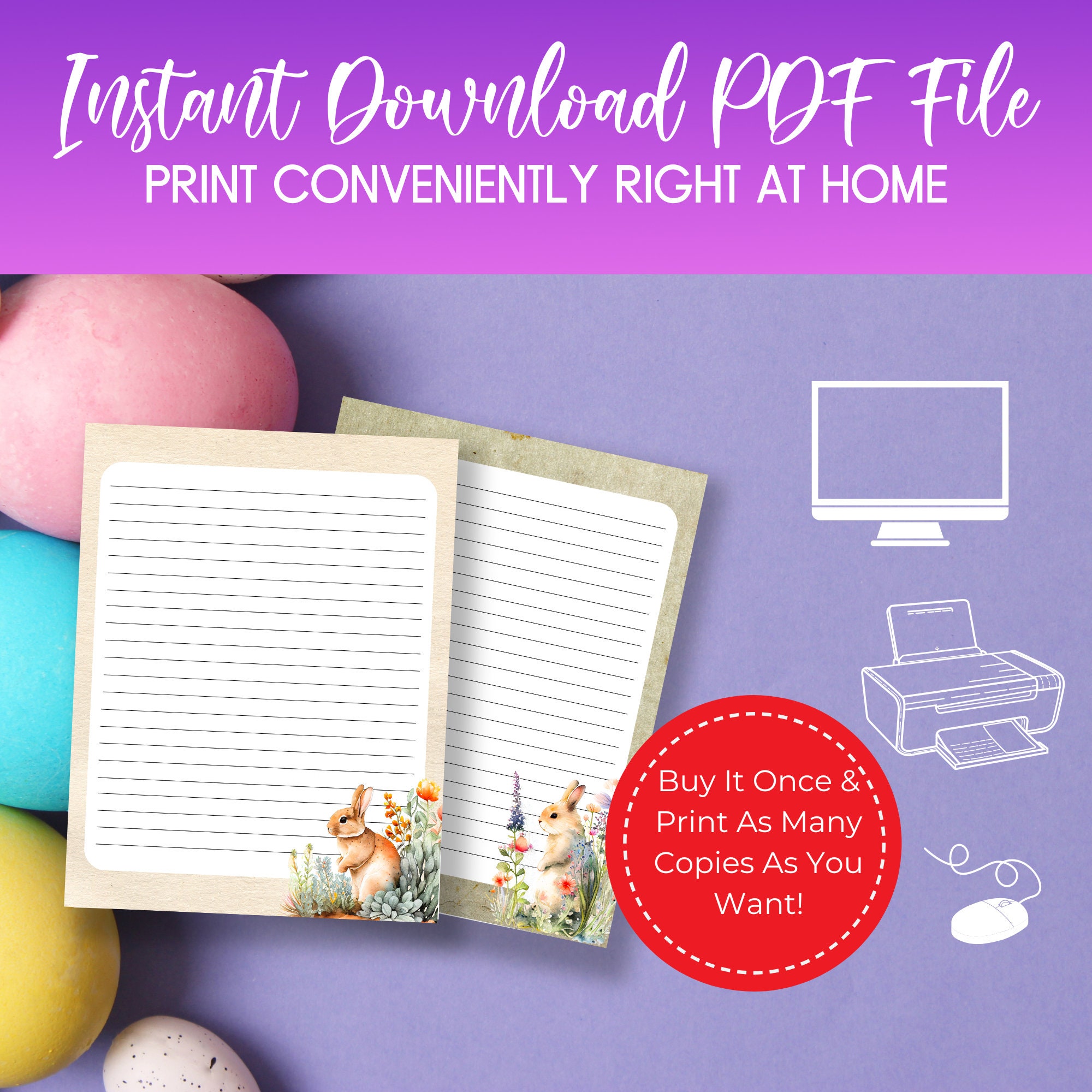 Easter Stationery Printable Stationery Easter Writing Paper Easter ...