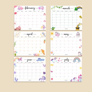 Unicorn Calendar 2024 - 2025 Homeschool Calendar Unicorn Lovers Monthly ...
