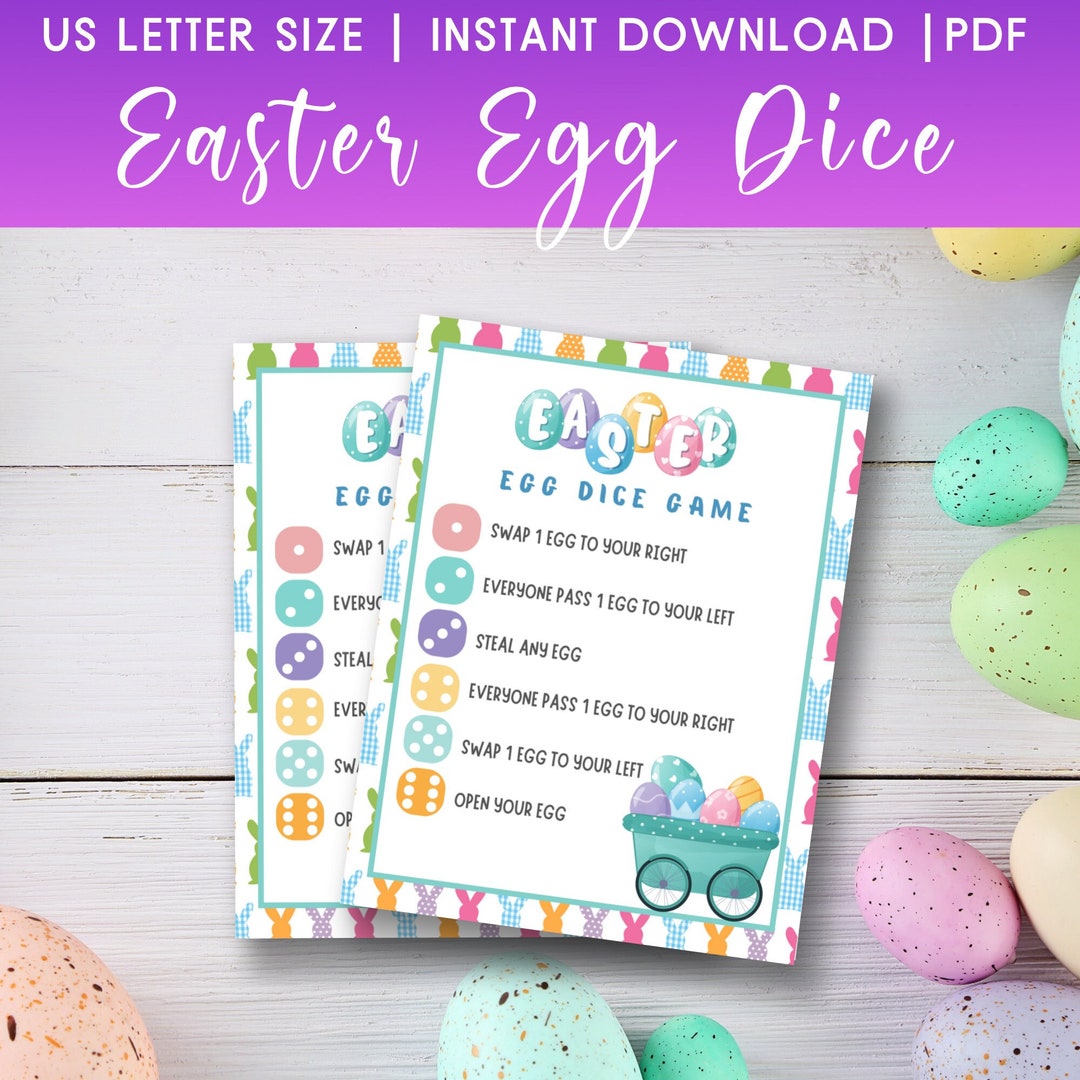 Easter Egg Exchange Dice Game Kids Easter Activity Easter Party Game ...