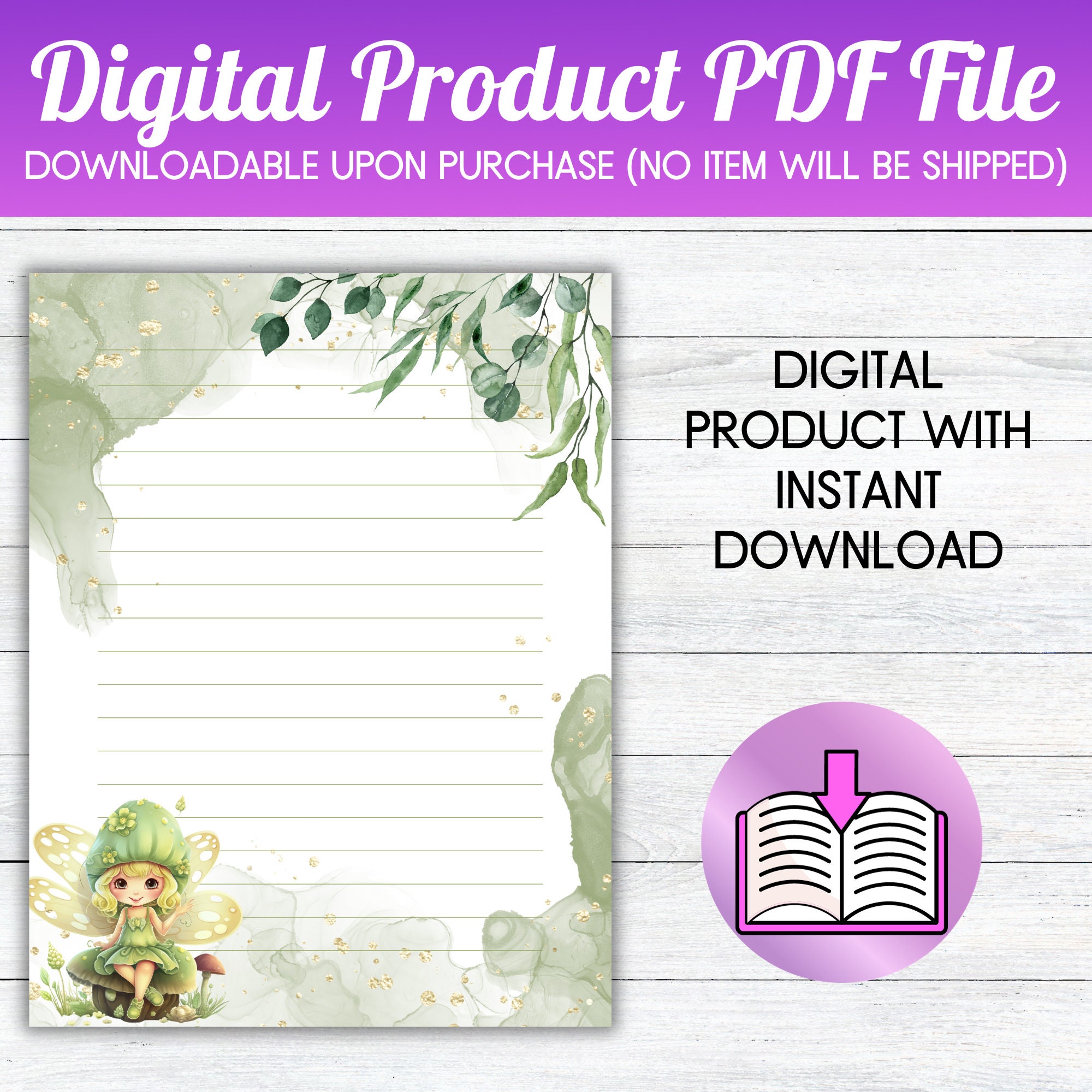 Fairy Stationery Notepad Fairytale Writing Paper Flower Stationery Set ...