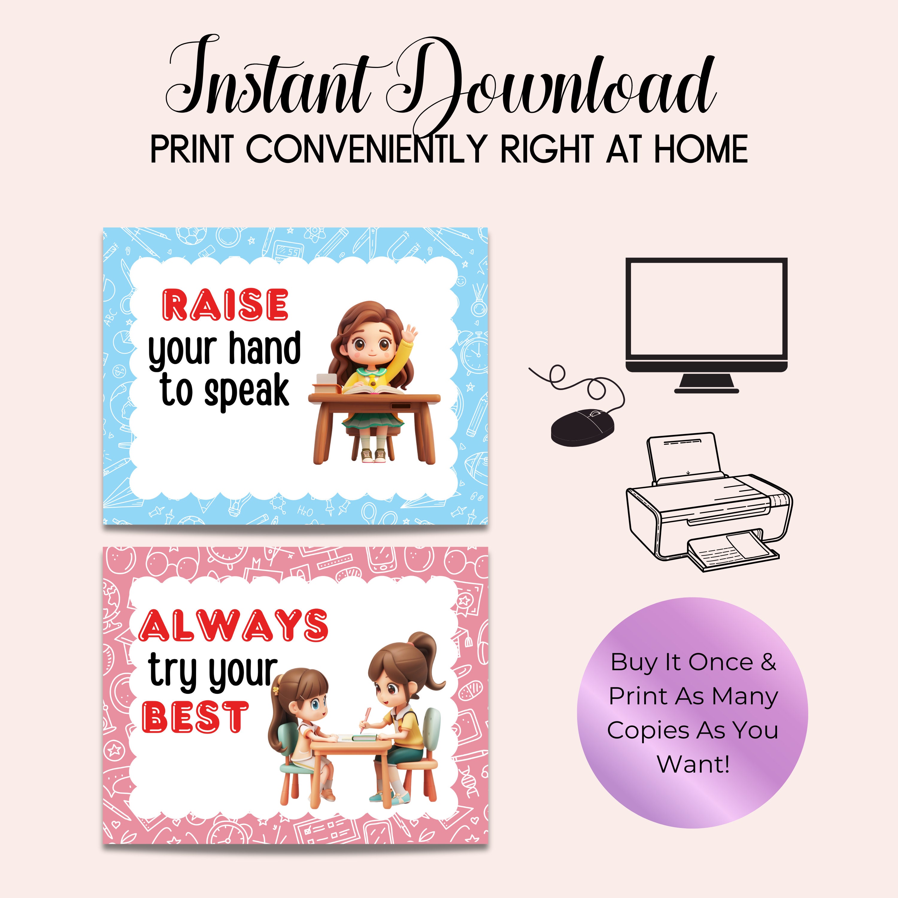 Classroom Rules Poster Class Expectations Elementary Kindergarten ...