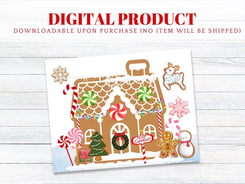 Create a Christmas Gingerbread House Cut and Paste Activity Design the ...