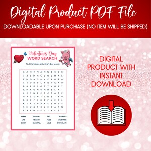 Printable Word Search Valentines Day Games Word Search for Kids Class ...