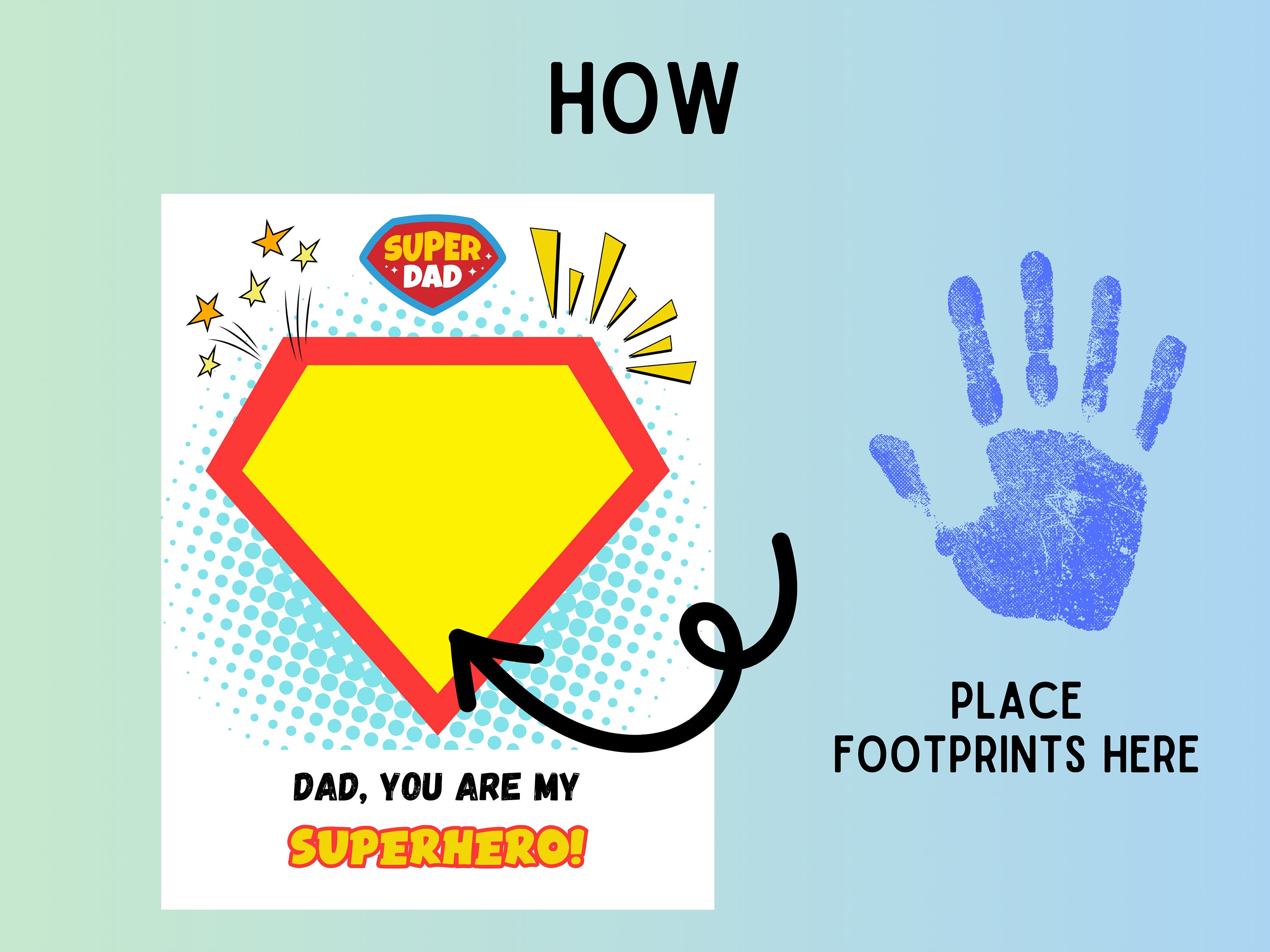 Fathers Day Handprint Craft Fathers Day Handprint Art Activity Keepsake ...