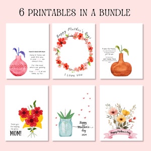 Mothers Day Handprint Craft Flower Theme Bundle 6 Printable Gift Mom ...