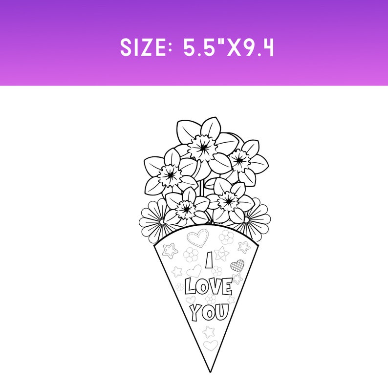 Mothers Day Flower Printable Coloring Mothers Day Bouquet Mother's Day ...