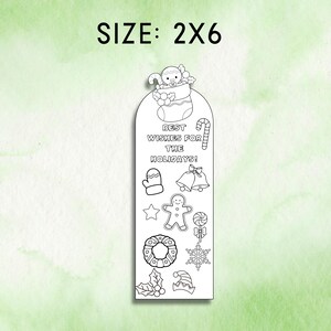 Christmas Coloring Bookmarks for Kids Bookmarks With Christmas Toppers ...