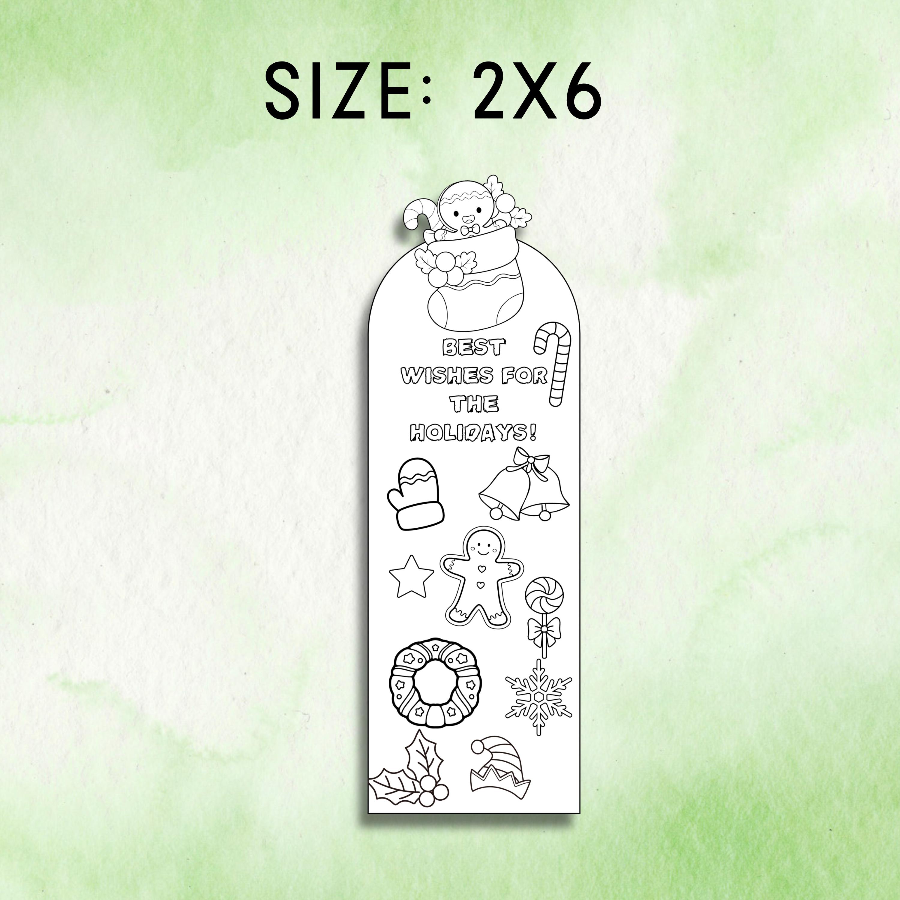 Christmas Coloring Bookmarks for Kids Bookmarks With Christmas Toppers ...