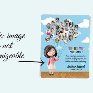 Preschool Kinder Teacher Photo Custom Editable Appreciation Gift From ...