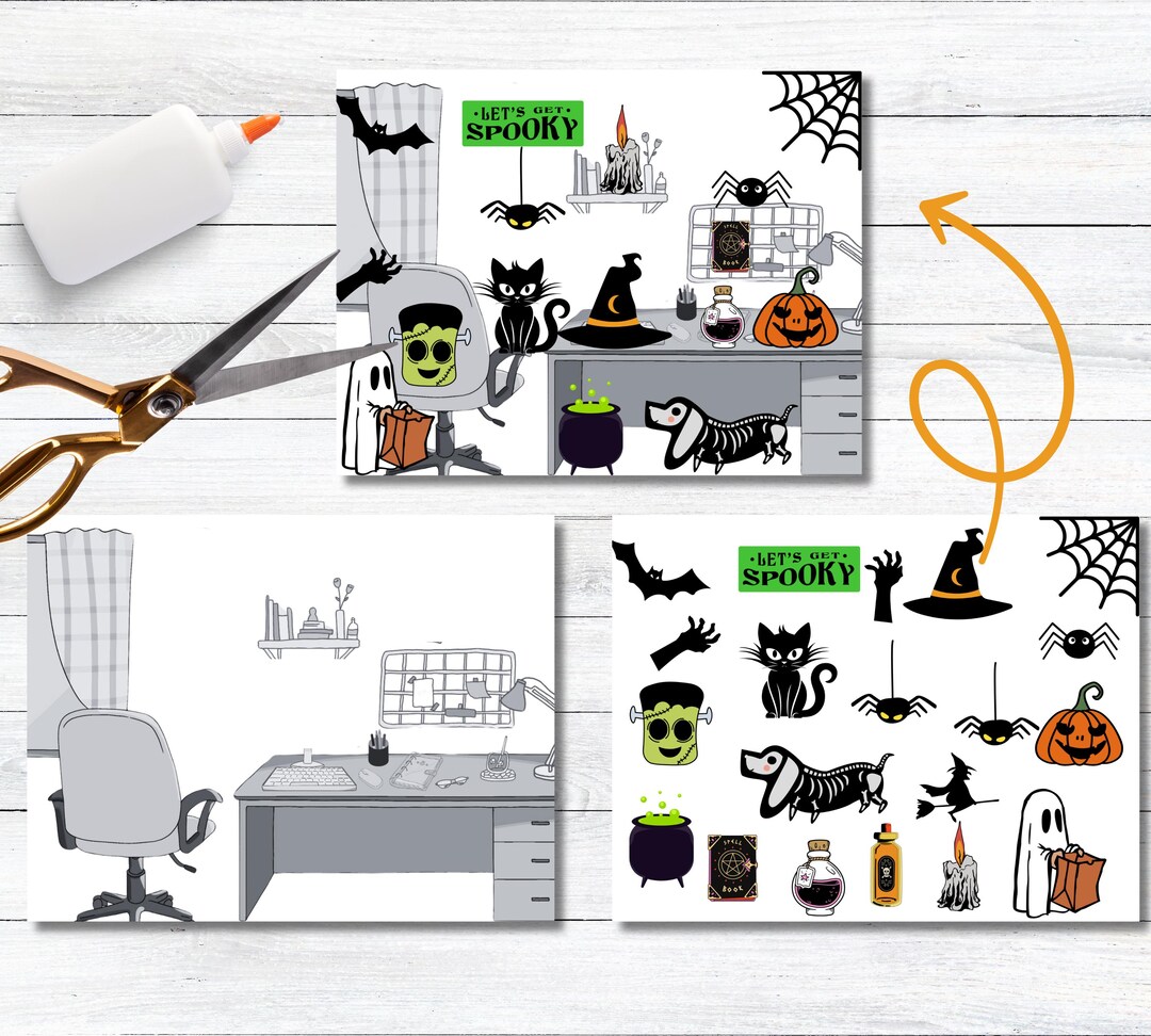 Halloween Cut and Glue Craft Halloween Cut and Paste Activity Build ...