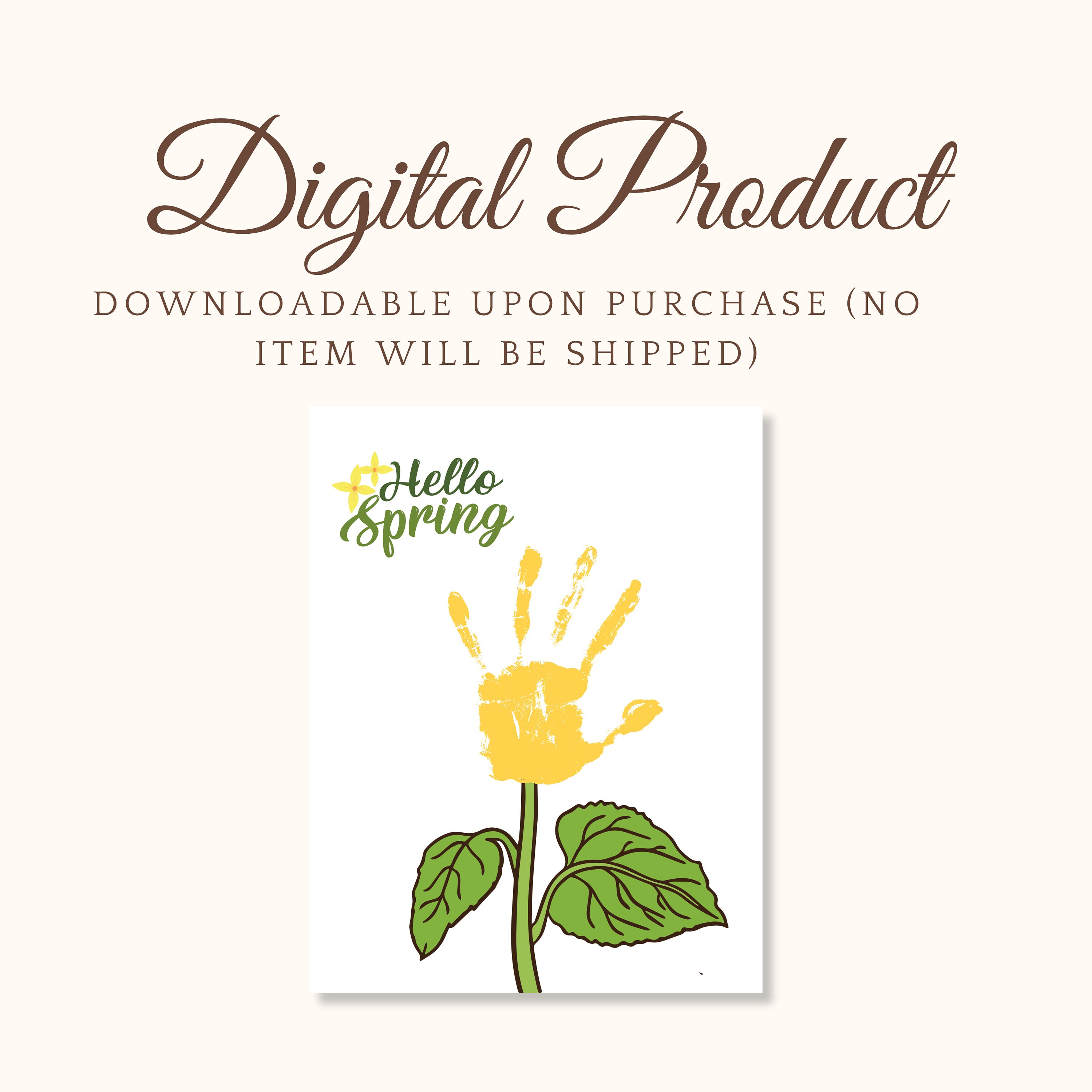 Flower Handprint Craft Spring Art Printable for Kids Toddlers Preschool ...