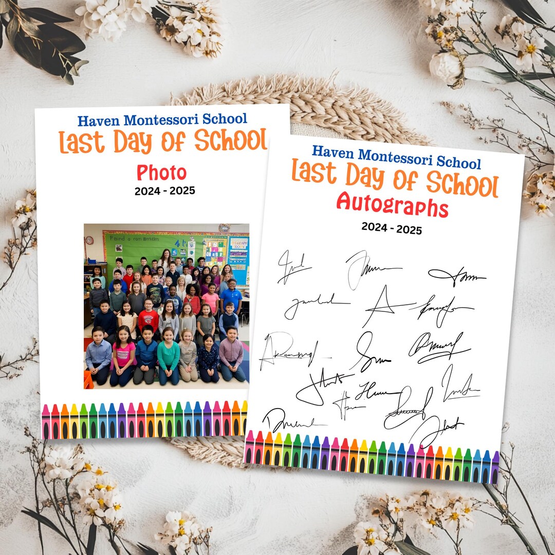 End of the Year Printable Autograph Sheet 2024-2025 Last Day of School ...