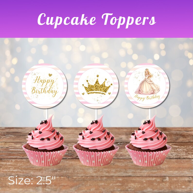 Editable Princess Birthday Bundle Princess Birthday Party Decorations ...