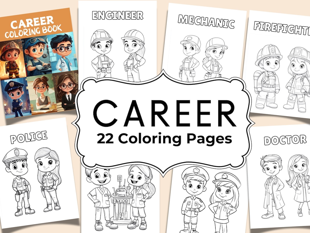 Career Coloring Pages for Kids Printable Career Coloring Sheet Job ...