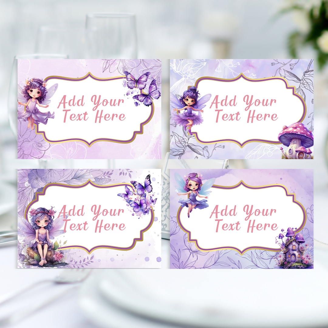 Editable Fairy Party Food Label Fairy Blank Food Tent Cards Labels ...