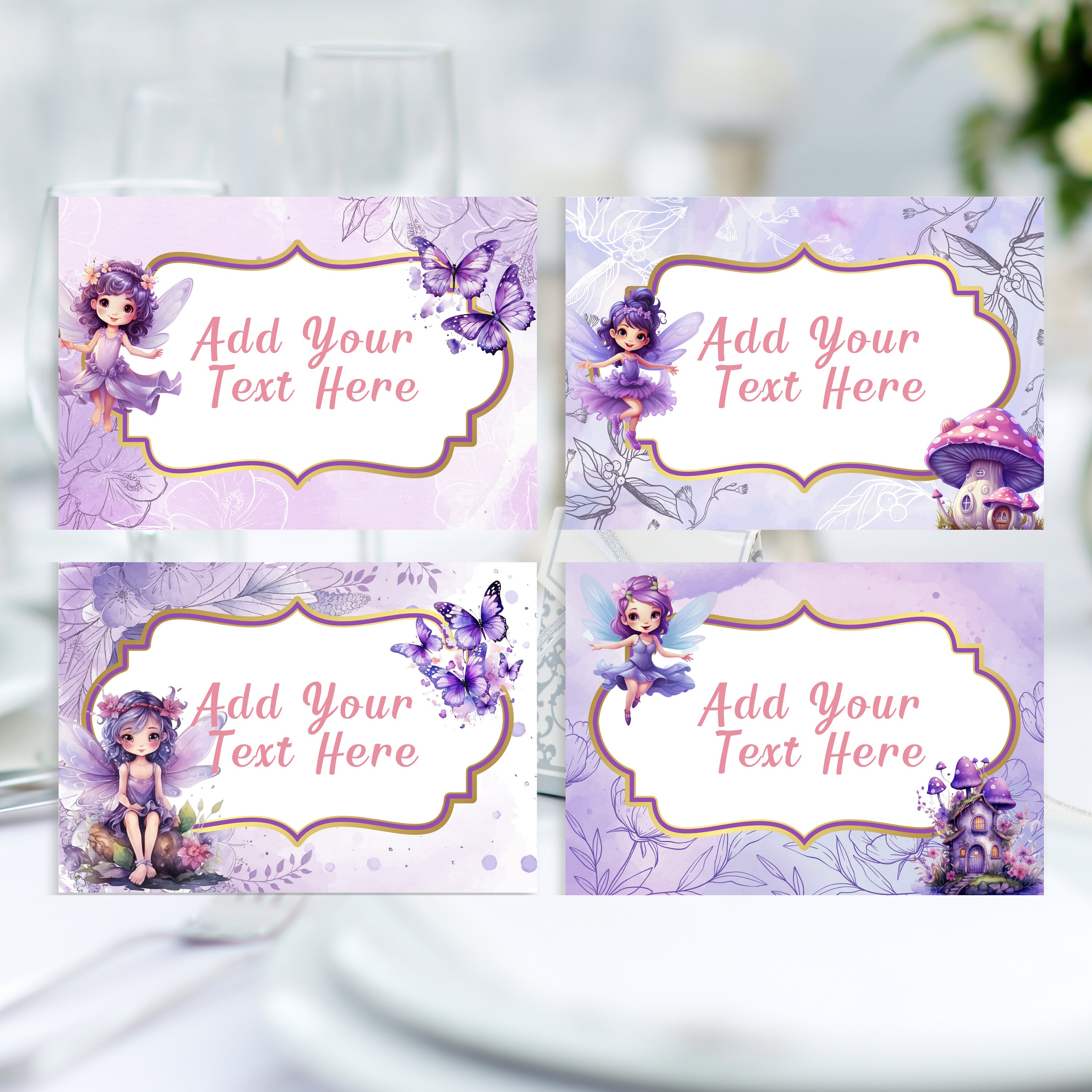 Editable Fairy Party Food Label Fairy Blank Food Tent Cards Labels ...