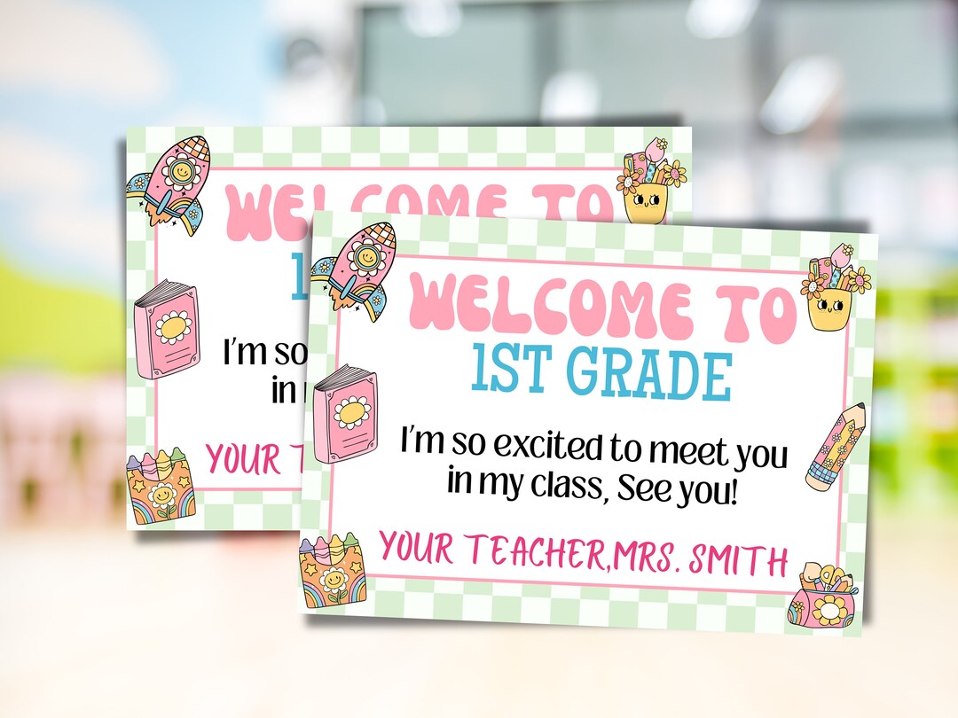 Editable Teacher Welcome Back to School for Students Pink Theme 1st ...