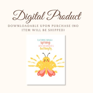 Spring Handprint Craft Art Printable Butterfly With Handprint Wings ...