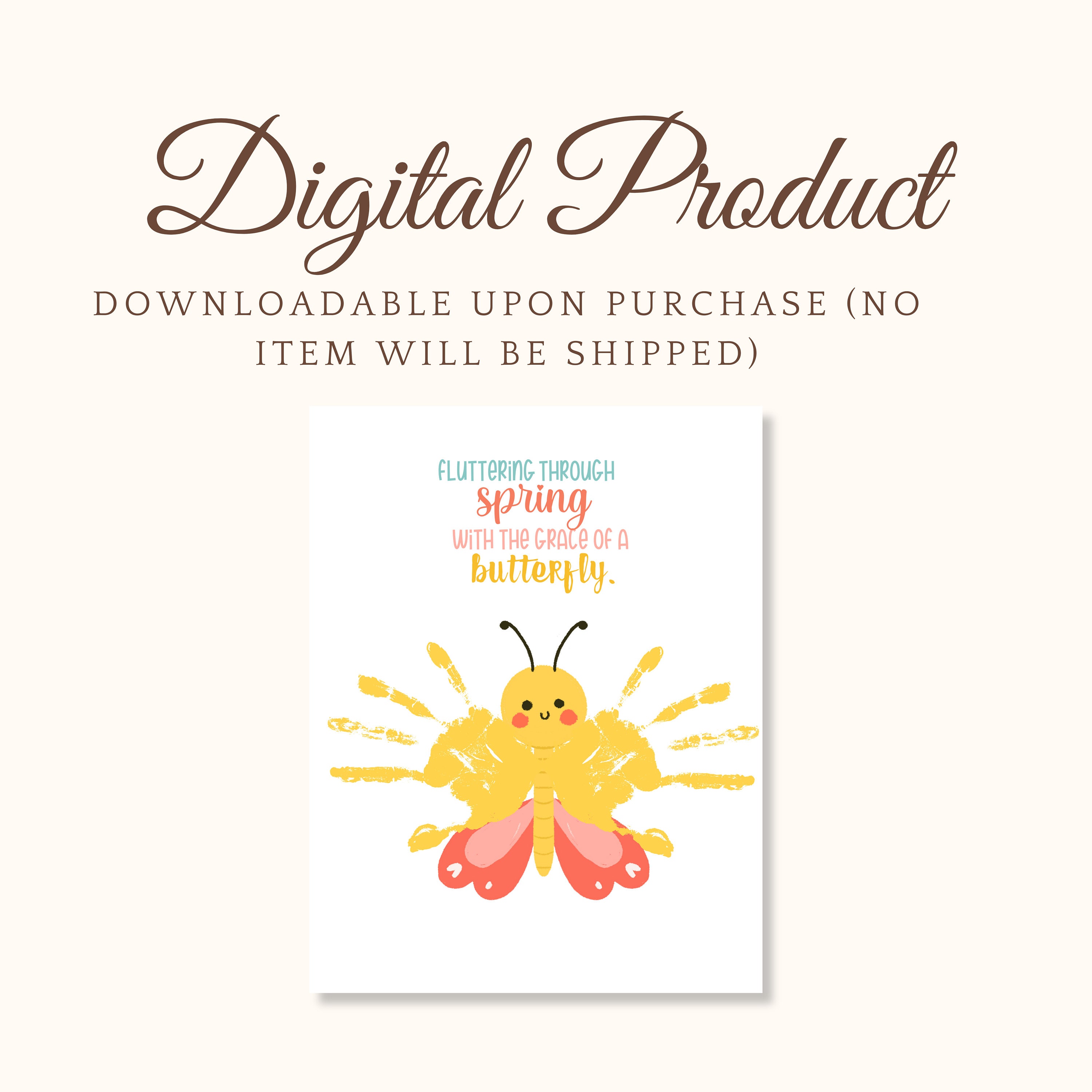 Spring Handprint Craft Art Printable Butterfly With Handprint Wings ...