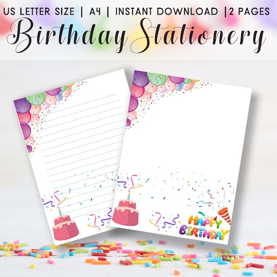 Happy Birthday Blank Stationery Templates Easy Pop Up Birthday Card