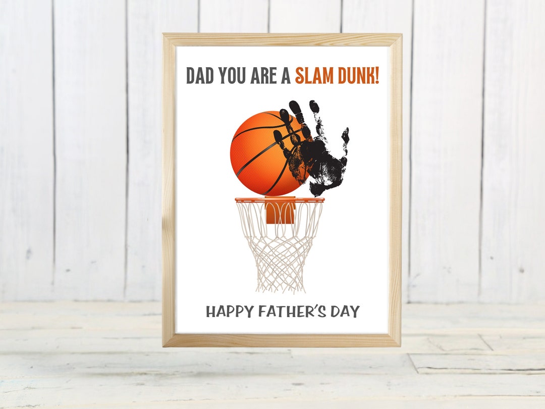 Fathers Day Handprint Craft Basketball Slam Dunk Dads Day Handprint Art ...