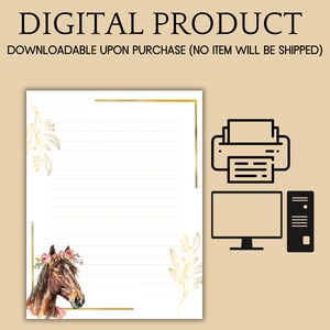 Horse Stationary Printable Horse Stationery Animal Stationery Pony ...
