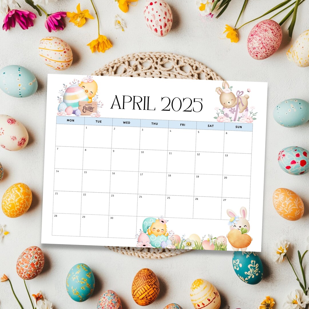 April 2025 Calendar Printable Kids Calendar 2025 Calendar Classroom ...