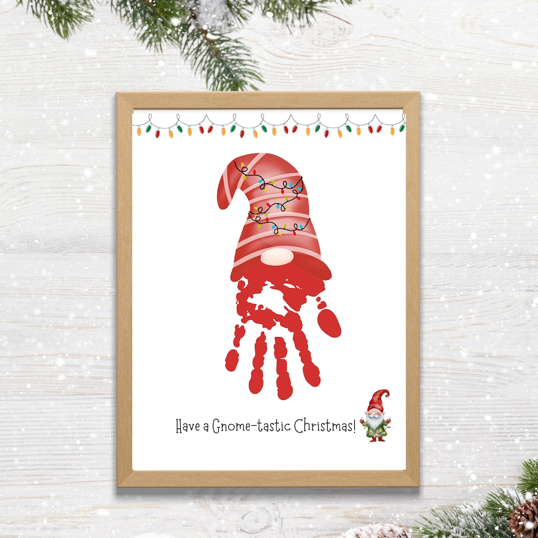 Christmas Gnome Handprint Craft Printable DIY Craft for KIDS Baby ...