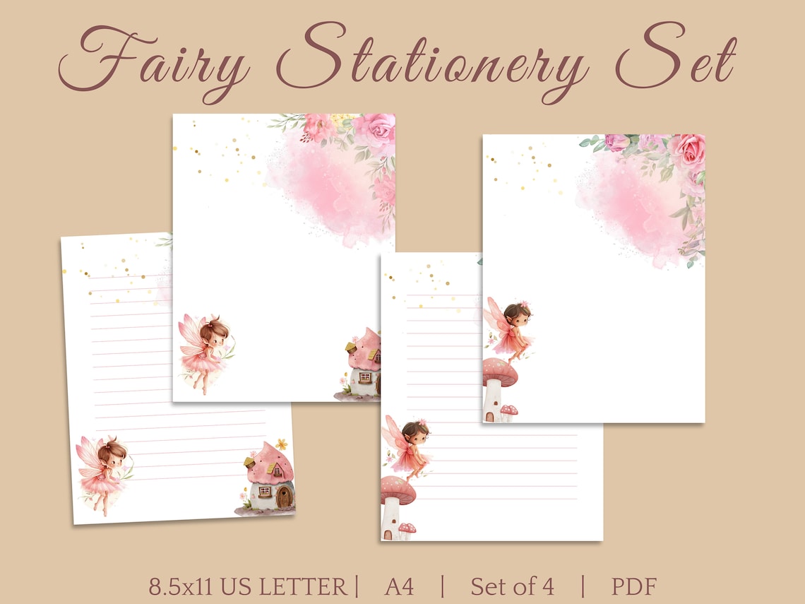 Fairy Stationery Writing Paper Notepad Fairytale Stationery Set Journal ...