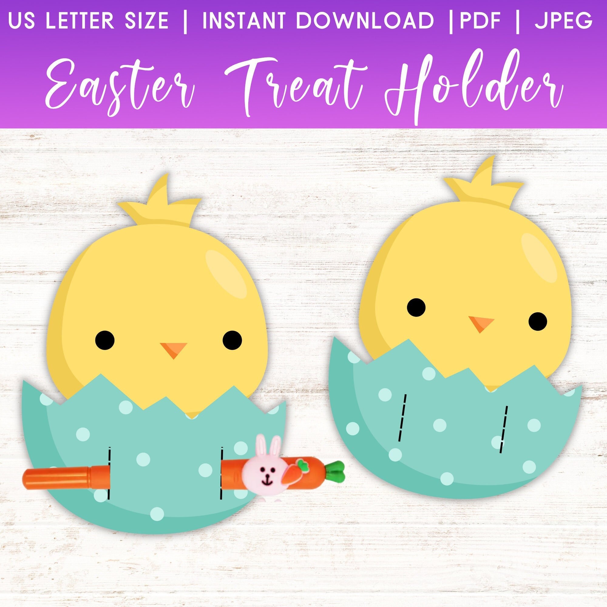Easter Treat Holder Chick Inside Egg Easter Basket Stuffers Classroom ...