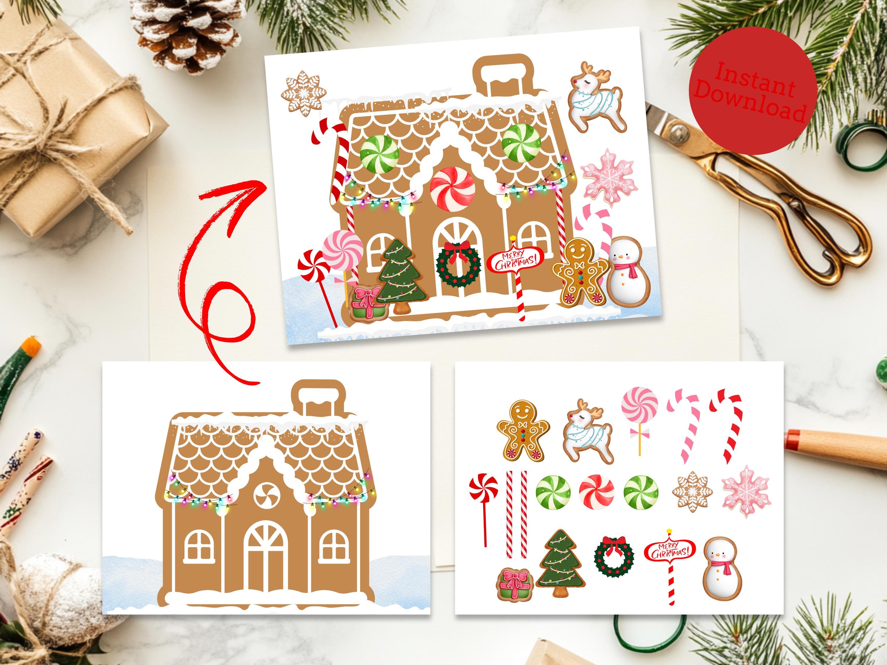 Create a Christmas Gingerbread House Cut and Paste Activity Design the ...