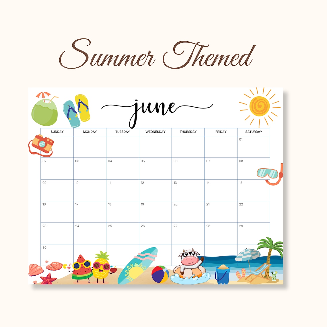 Printable Kids June 2024 Calendar Classroom School June Monthly Planner ...