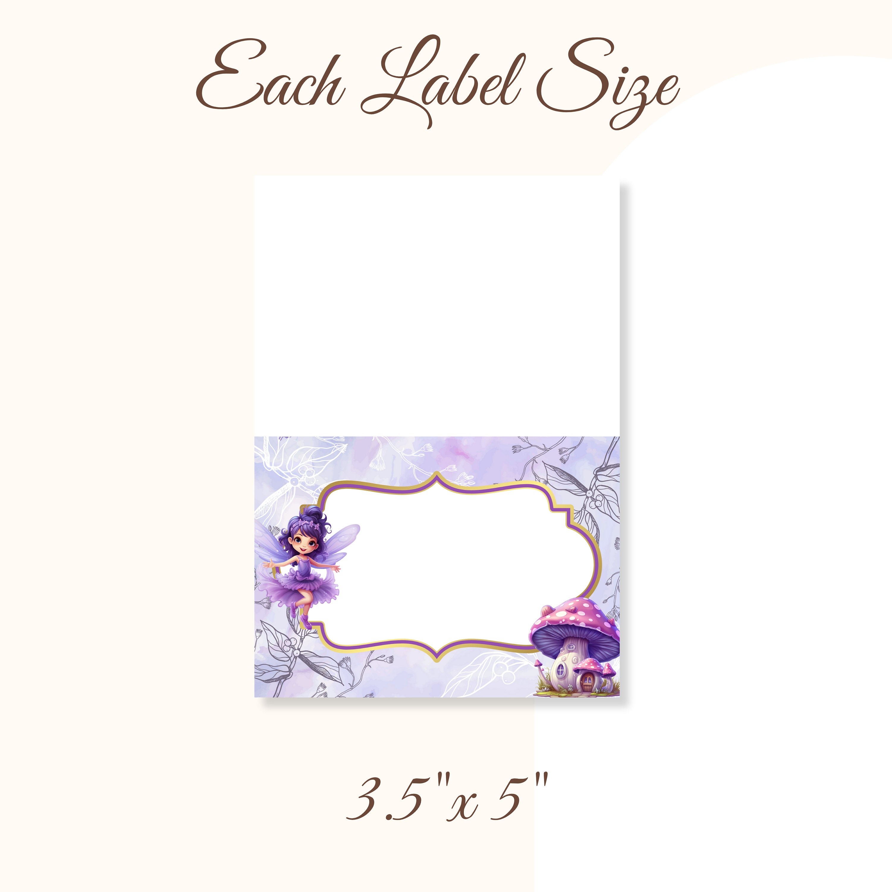 Editable Fairy Party Food Label Fairy Blank Food Tent Cards Labels ...