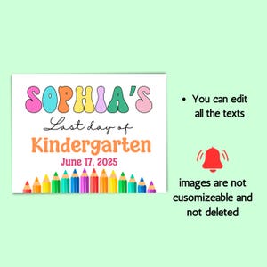 Editable Last Day of School Printable, Kindergarten End of School ...
