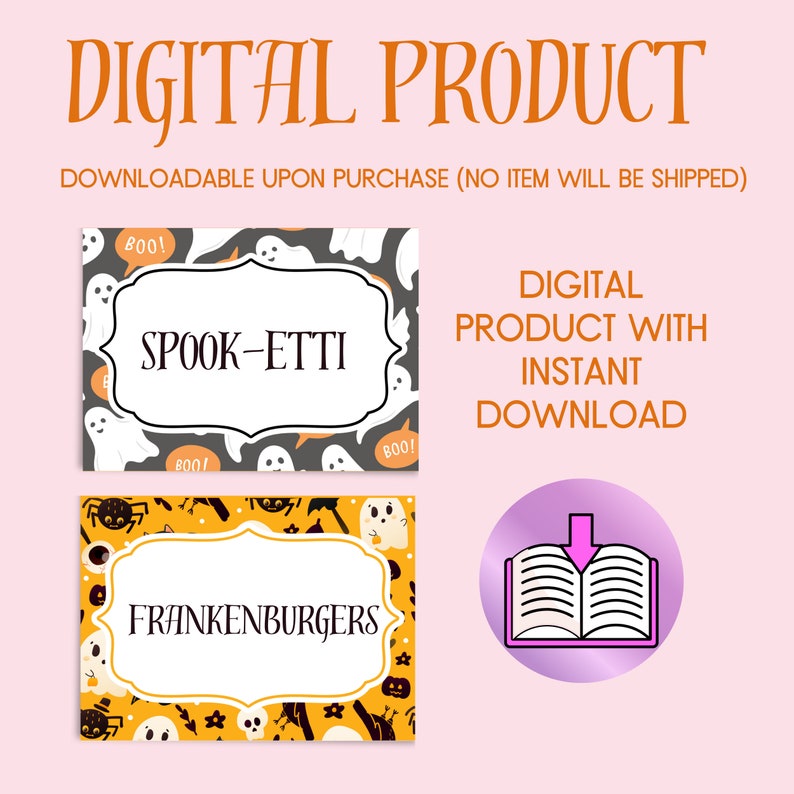 Editable Halloween Party Food Label Halloween Blank Food Tent Cards ...