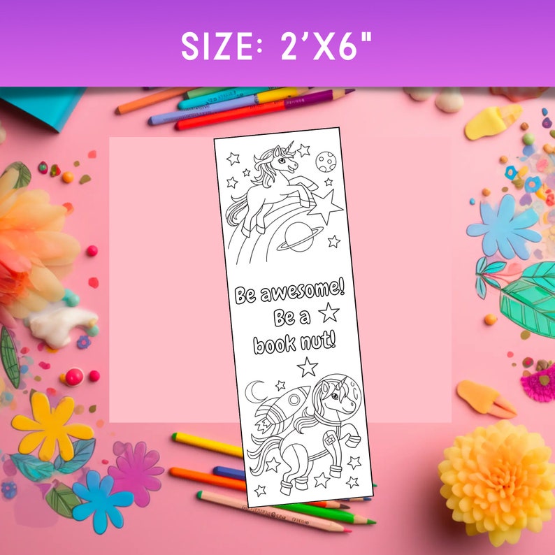 Unicorn Coloring Bookmarks Printable Unicorn Coloring Bookmarks for ...