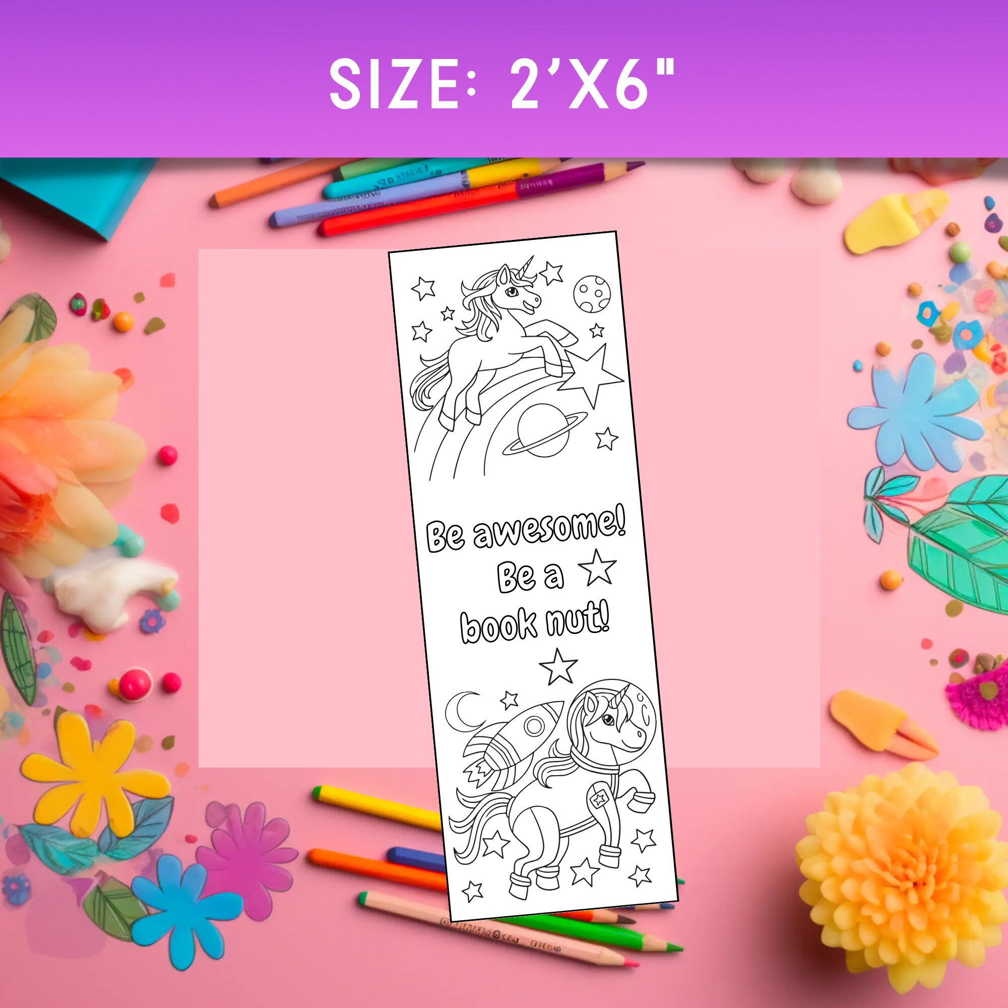 Unicorn Coloring Bookmarks Printable Unicorn Coloring Bookmarks for ...