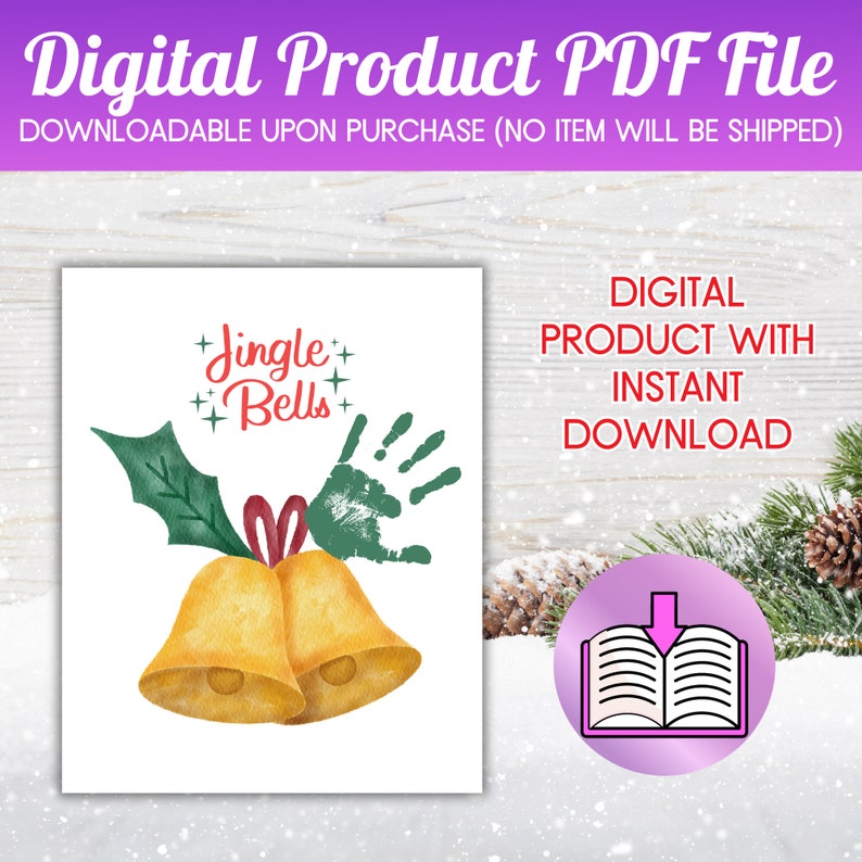 Christmas Handprint Craft Printable Christmas Bells Handprint Art DIY ...