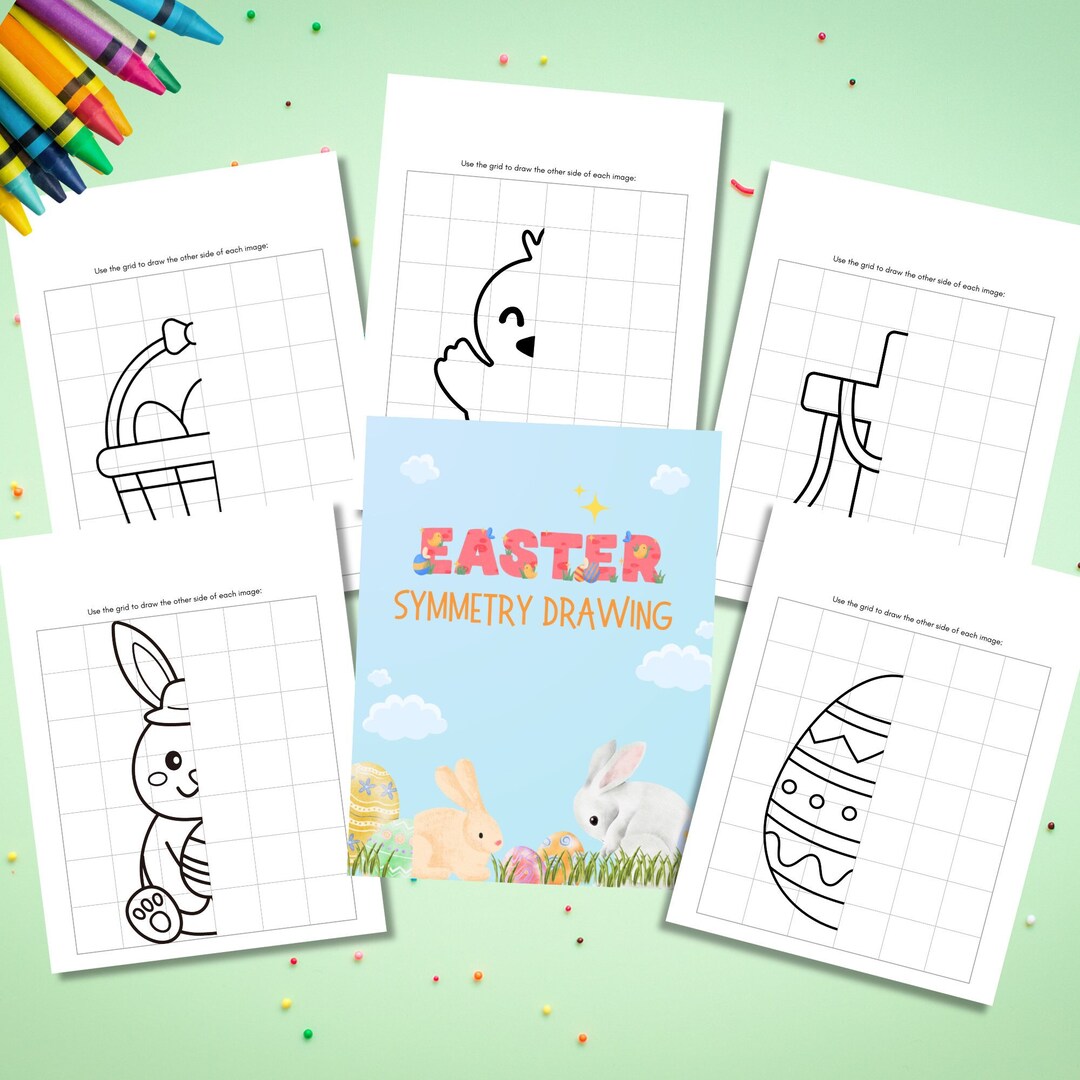 Easter Symmetry Drawing Coloring Activity Sheets Complete the Picture ...