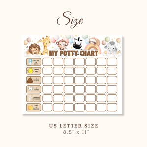 Jungle Animals Potty Chart for Girls Toilet Training Chart Kids Potty ...