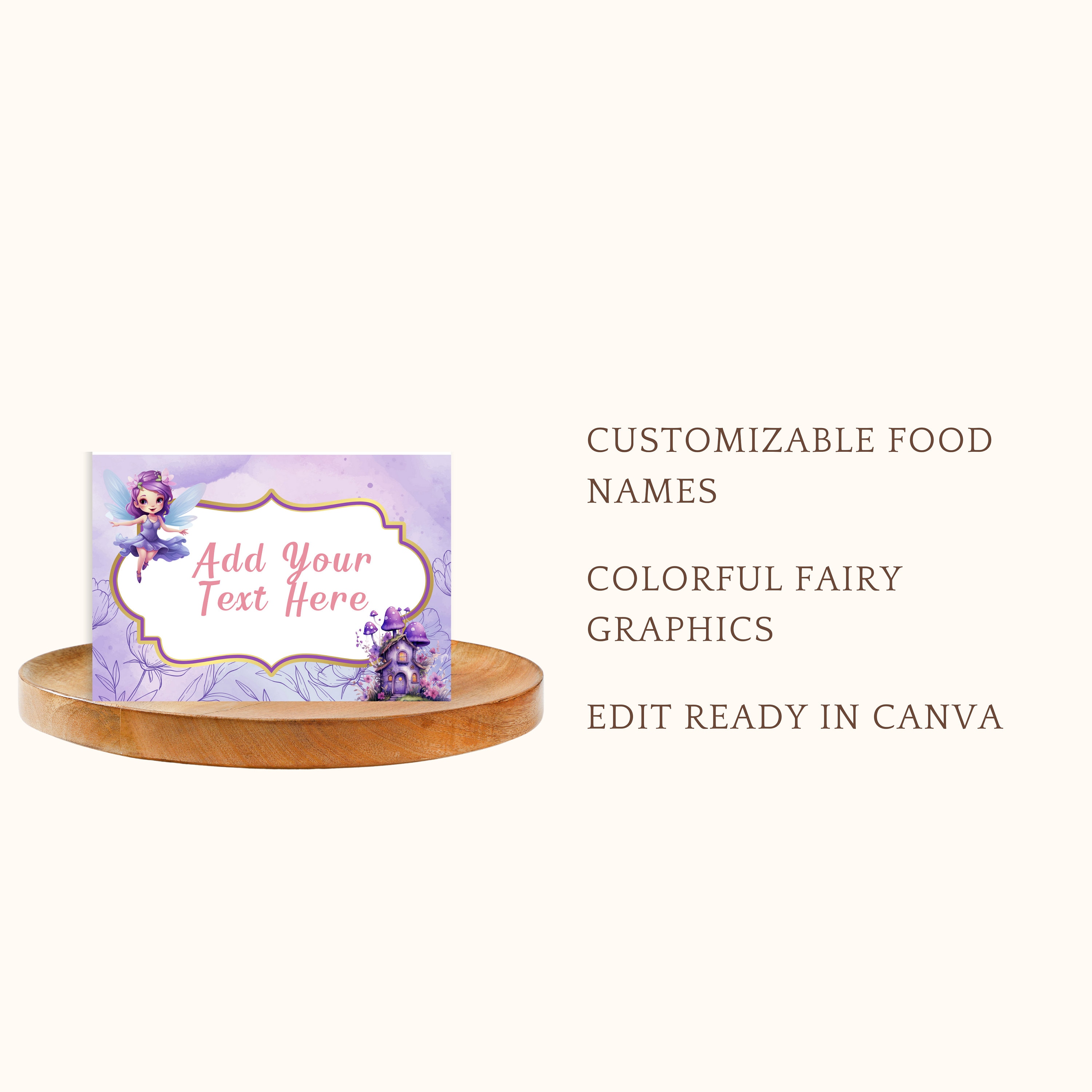 Editable Fairy Party Food Label Fairy Blank Food Tent Cards Labels ...