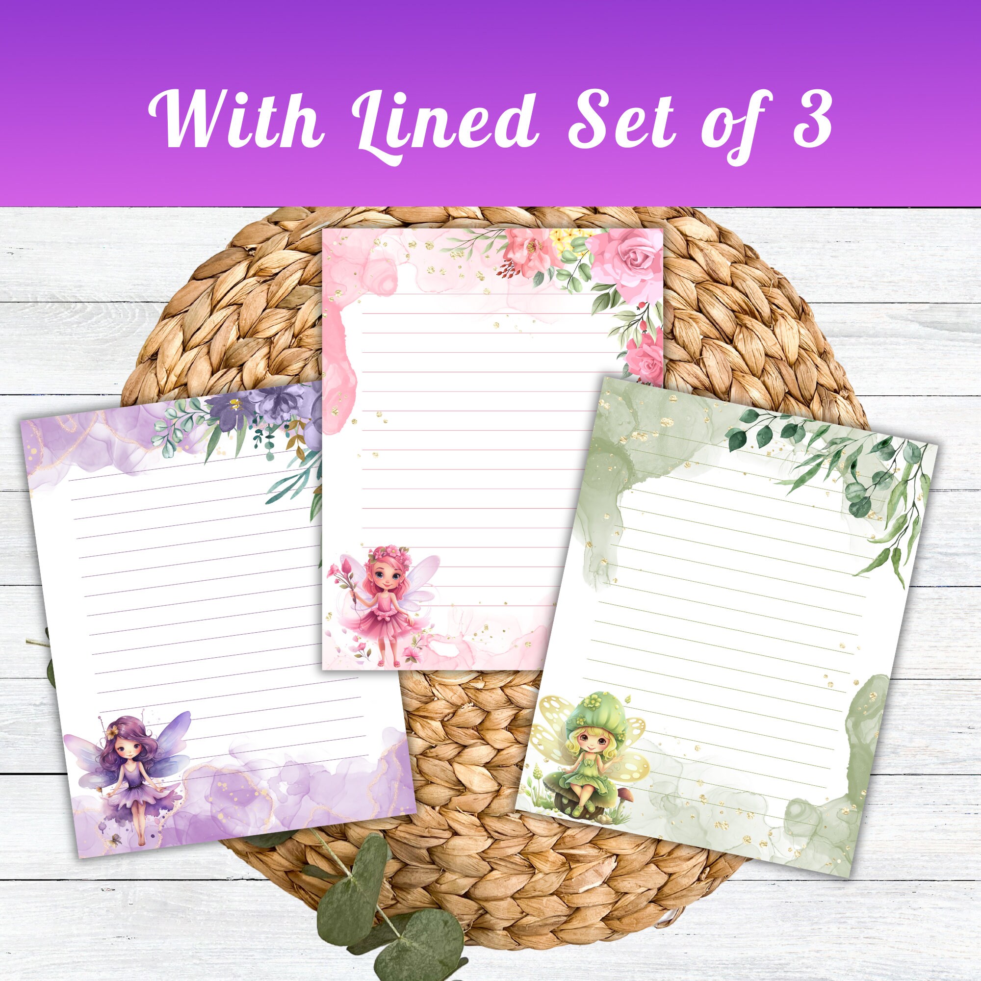 Fairy Stationery Notepad Fairytale Writing Paper Flower Stationery Set ...