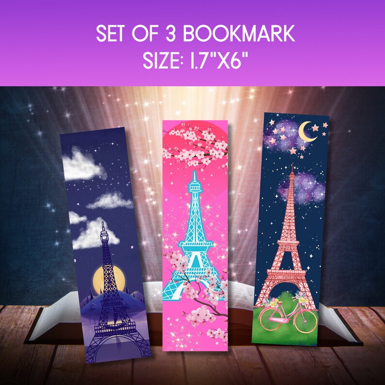 Paris Bookmark Printable Eiffel Tower Gifts Travel Bookmarks Cute Bookmark for Book Lover Gift ...