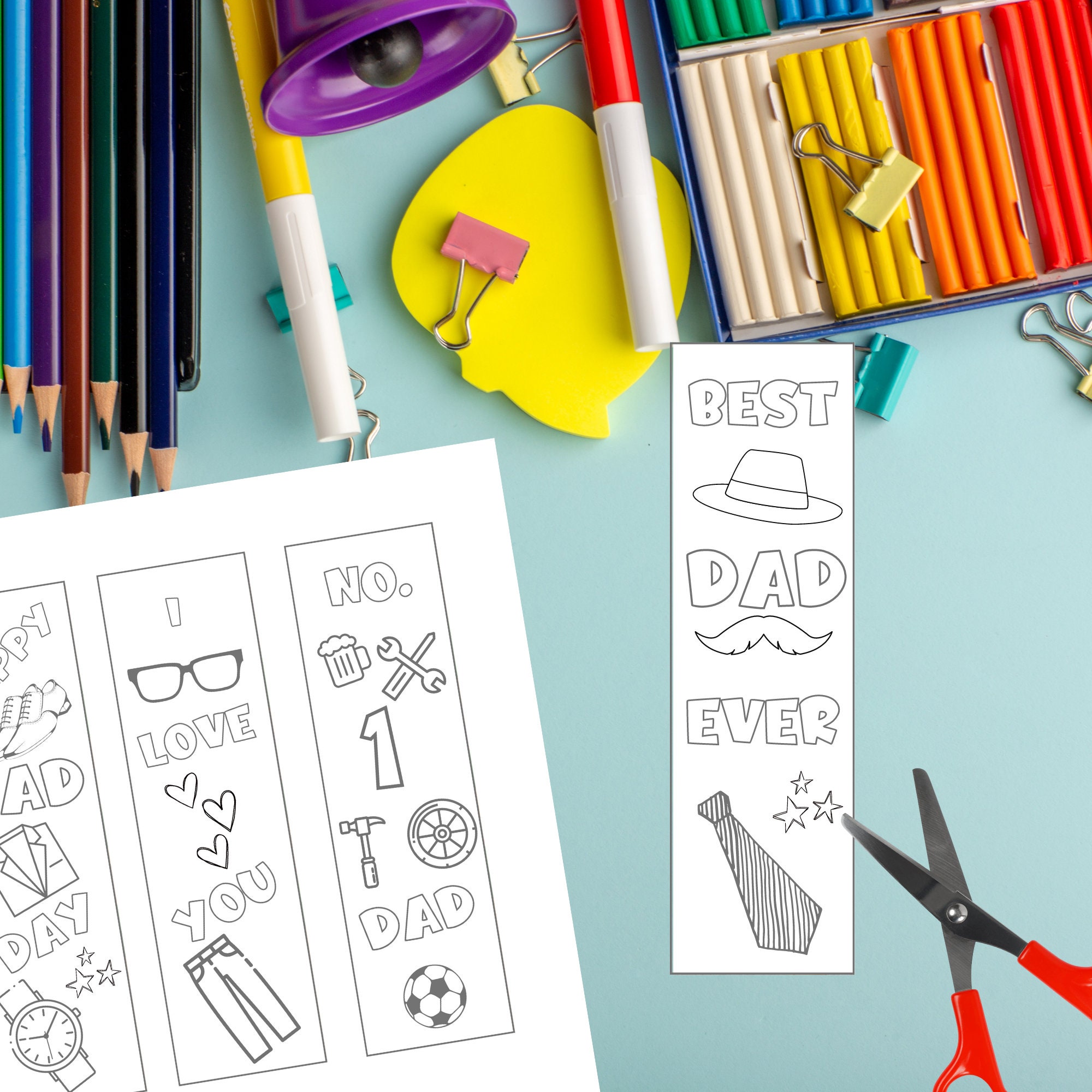 Fathers Day Bookmark, Printable Bookmarks for Kids, Printable Gift ...