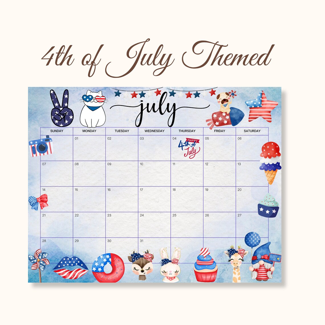 July 2024 Calendar Printable Kids 2024 Calendar Classroom School ...