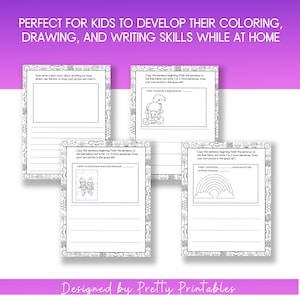 Educational Printable Elementary Student Writing and Coloring Activity ...