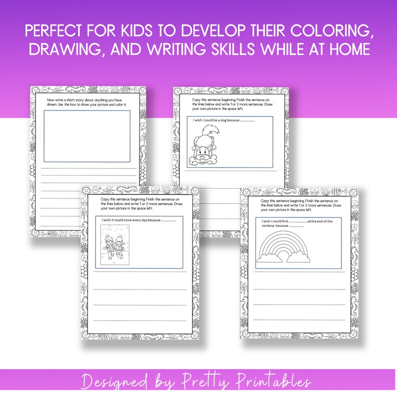 Educational Printable Elementary Student Writing and Coloring Activity ...