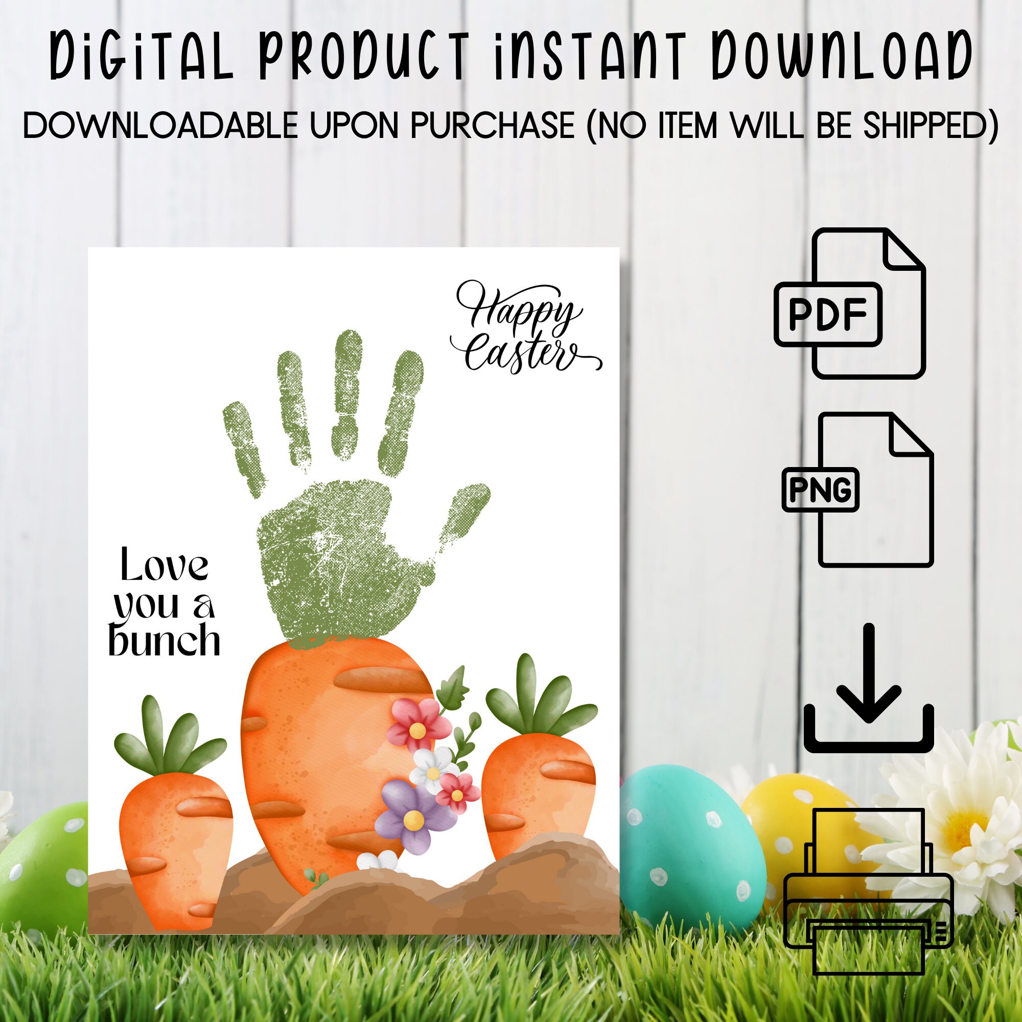 Easter Handprint Craft Art Printable Easter DIY Craft for Kids Baby ...